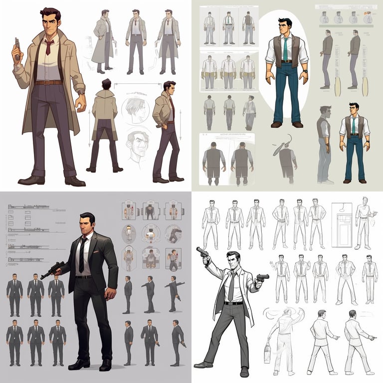 Mid-Journey NSA-Agent Animation Character Sheet Transformation Prompt ...