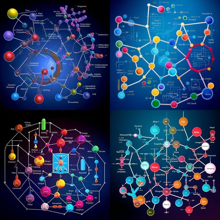 Detailed 4k Schematic Of Cellular Metabolic Network Visualization