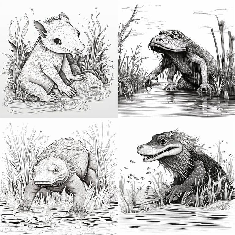 Bunyip of Aboriginal Mythology Coloring Page Prompt | NeoPrompt