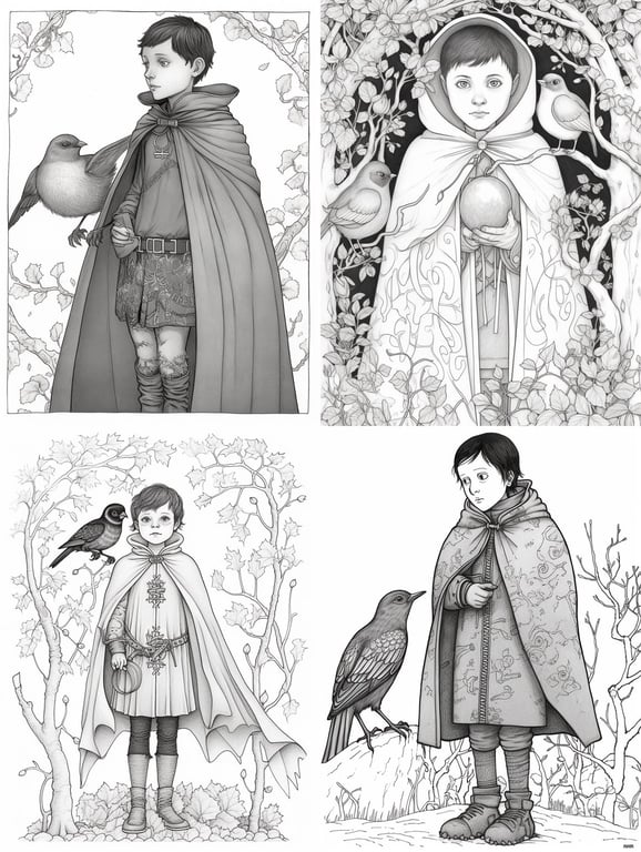 Monochrome Outline Coloring Page by Angela Barrett Prompt | NeoPrompt