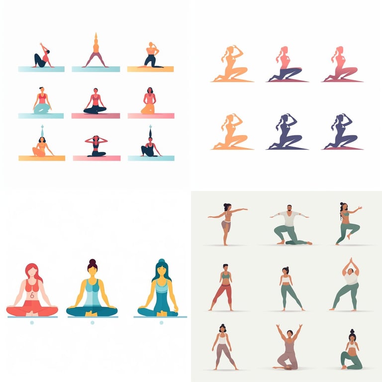 Creating a 2D Vector Yoga Sequence on a Simple White Background Prompt ...