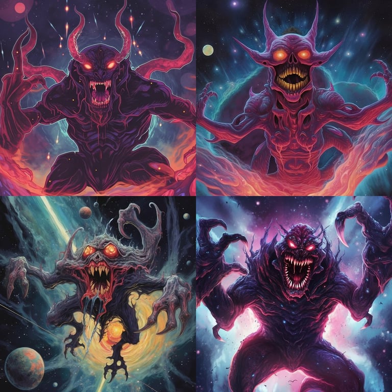 Galactic Menace: Fury of the Six-Armed Space Demon Prompt | NeoPrompt