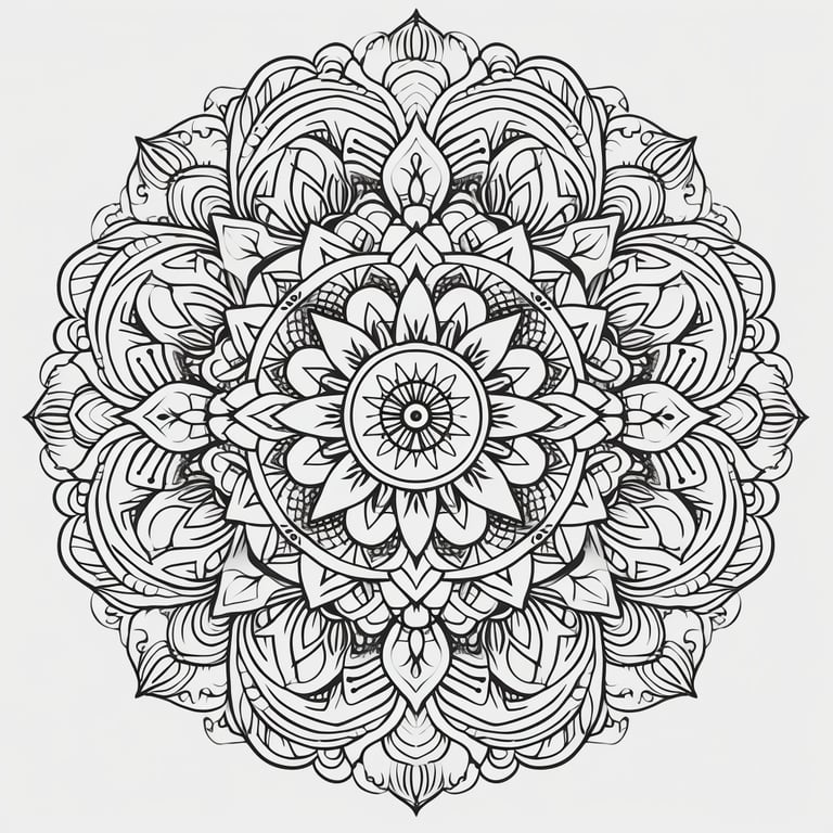 Midway Mandala Coloring Page Progress Prompt | NeoPrompt