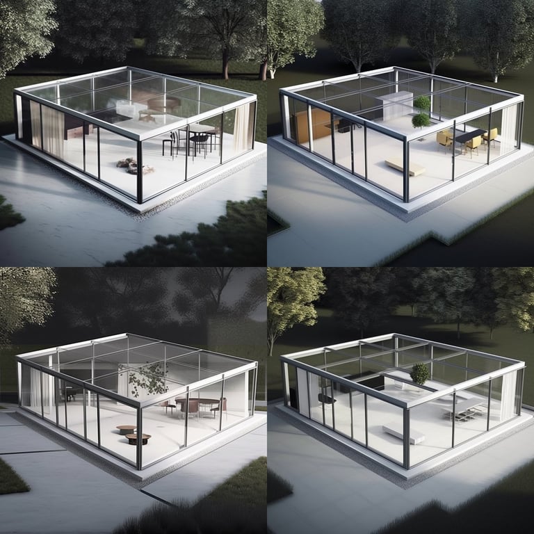 Minimalist Courtyard House 2D CAD Floorplan Drawing Inspired by Mies ...