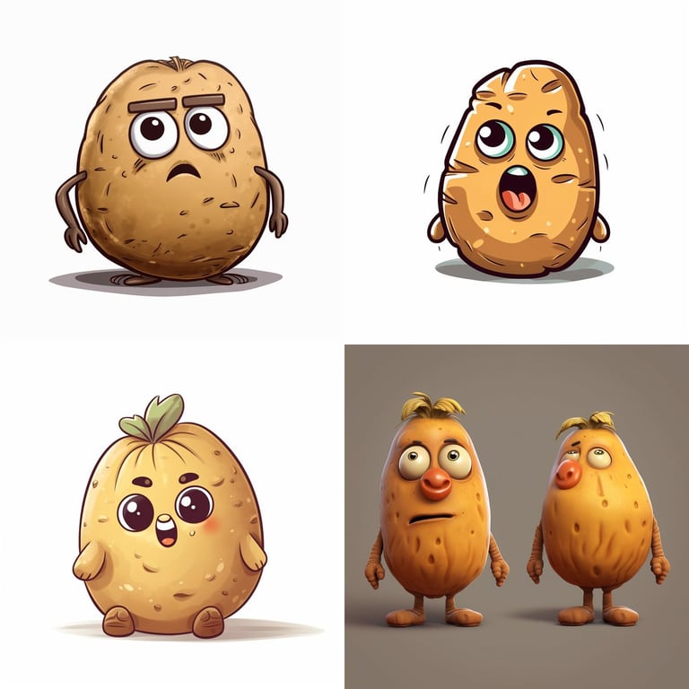 Stylized 2D Potato Illustration Progress Check Prompt | NeoPrompt