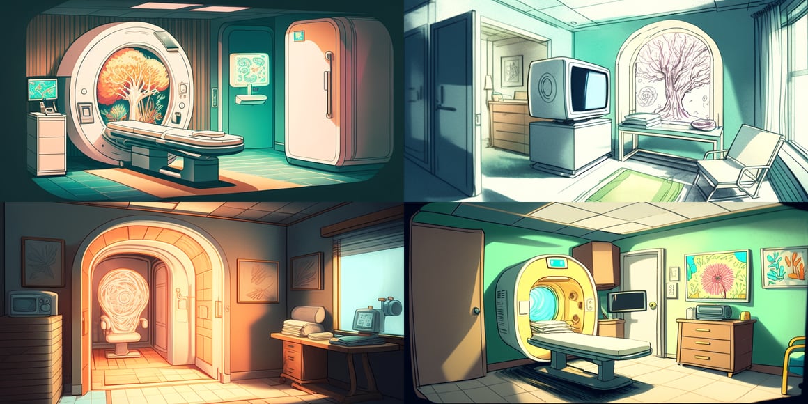 Navigating the MRI Room in Watercolor Animation Style Prompt | NeoPrompt