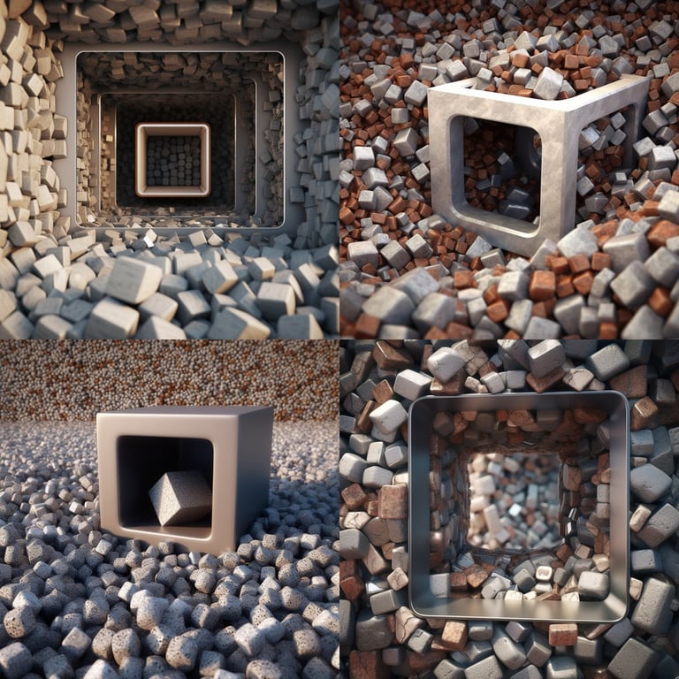 Pipe Network in Gravel Cube with Fabric Filter Prompt | NeoPrompt