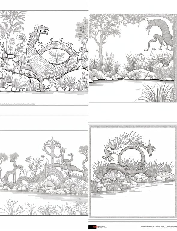 Desert Oasis Lamia - Simple Line Art Coloring Page Prompt | NeoPrompt