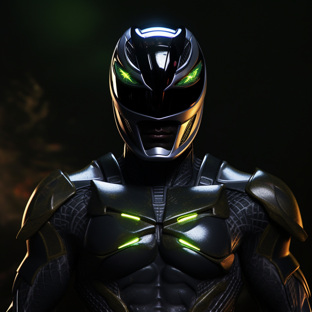 Hyper Realistic 4K Black Mighty Morphin Power Ranger Mid-Journey ...