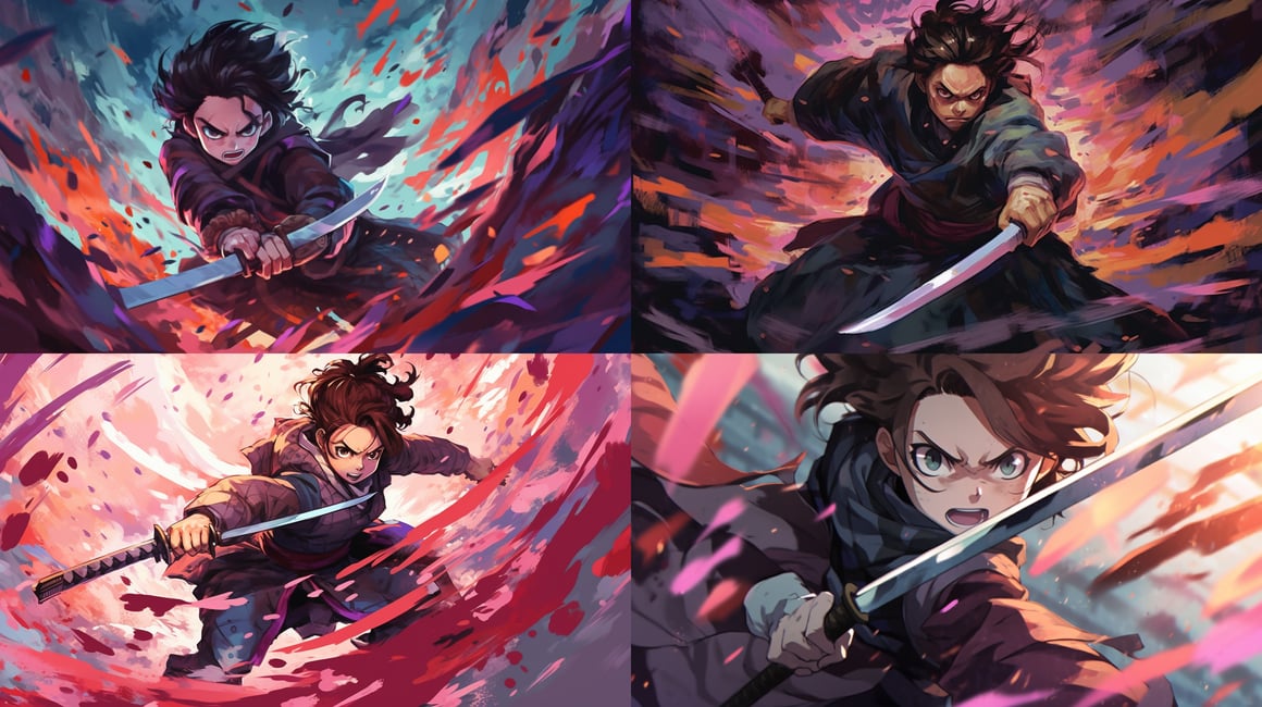 Dramatic Mid-Battle Portrayal of Demon Slayer's Hero in Hyper-Realistic ...