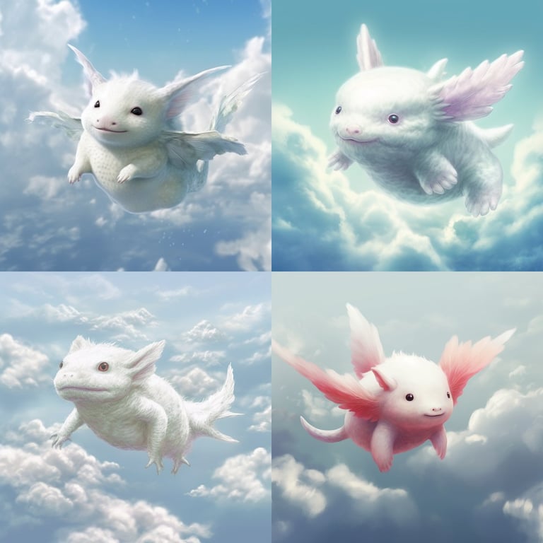 Divine Axolotl Angel - Mid-flight Serenity in 4K HD Prompt | NeoPrompt