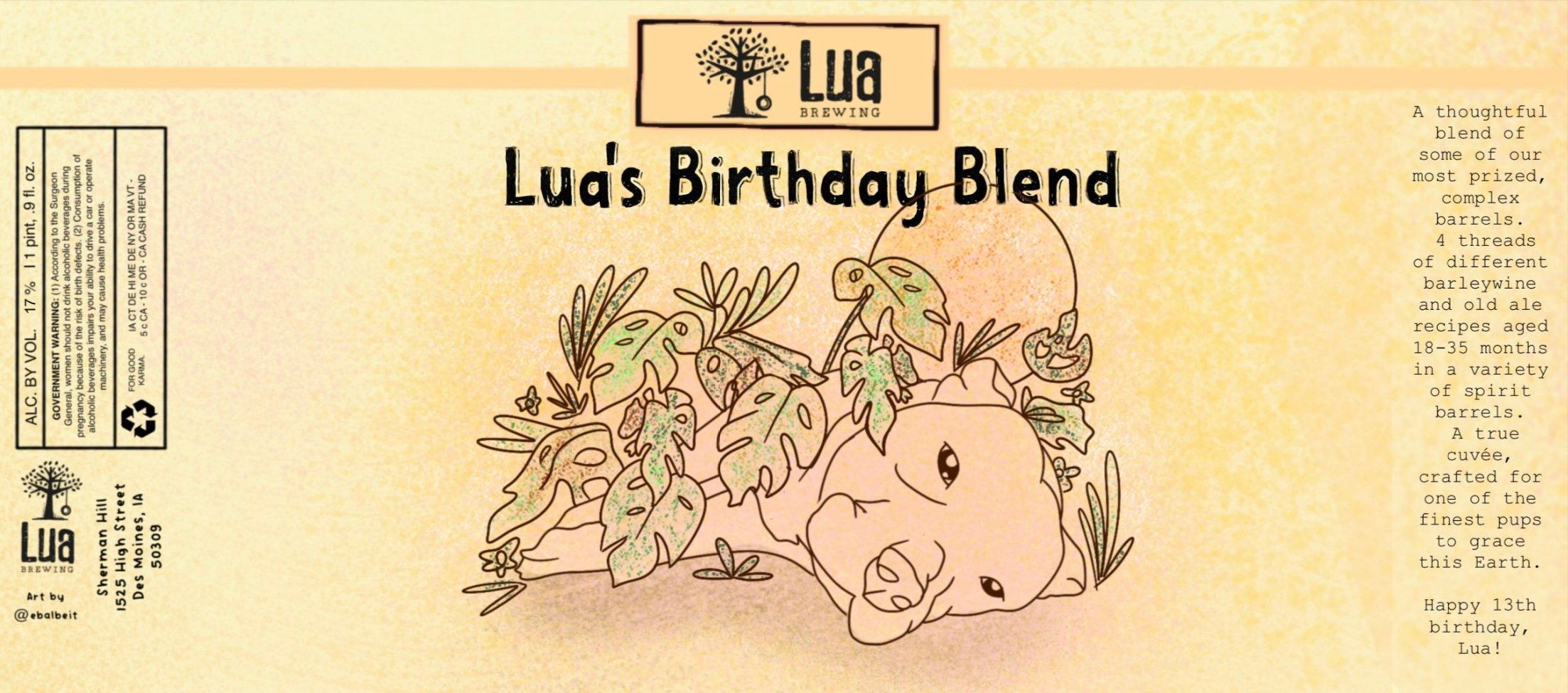 Lua Brewing | Lua's Birthday Blend Barleywine - PorchDrinking