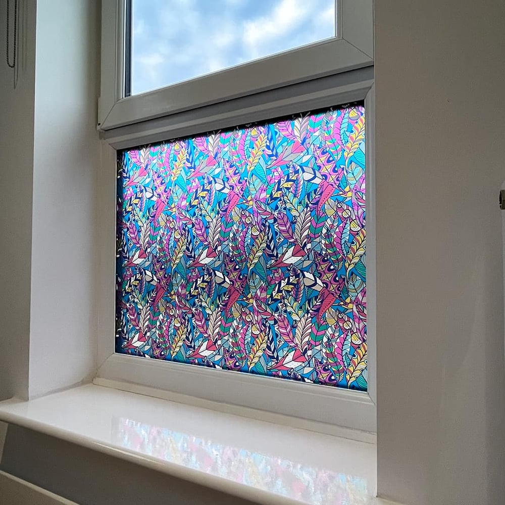 Stained Glass Feathers Window Film | Surface Designs
