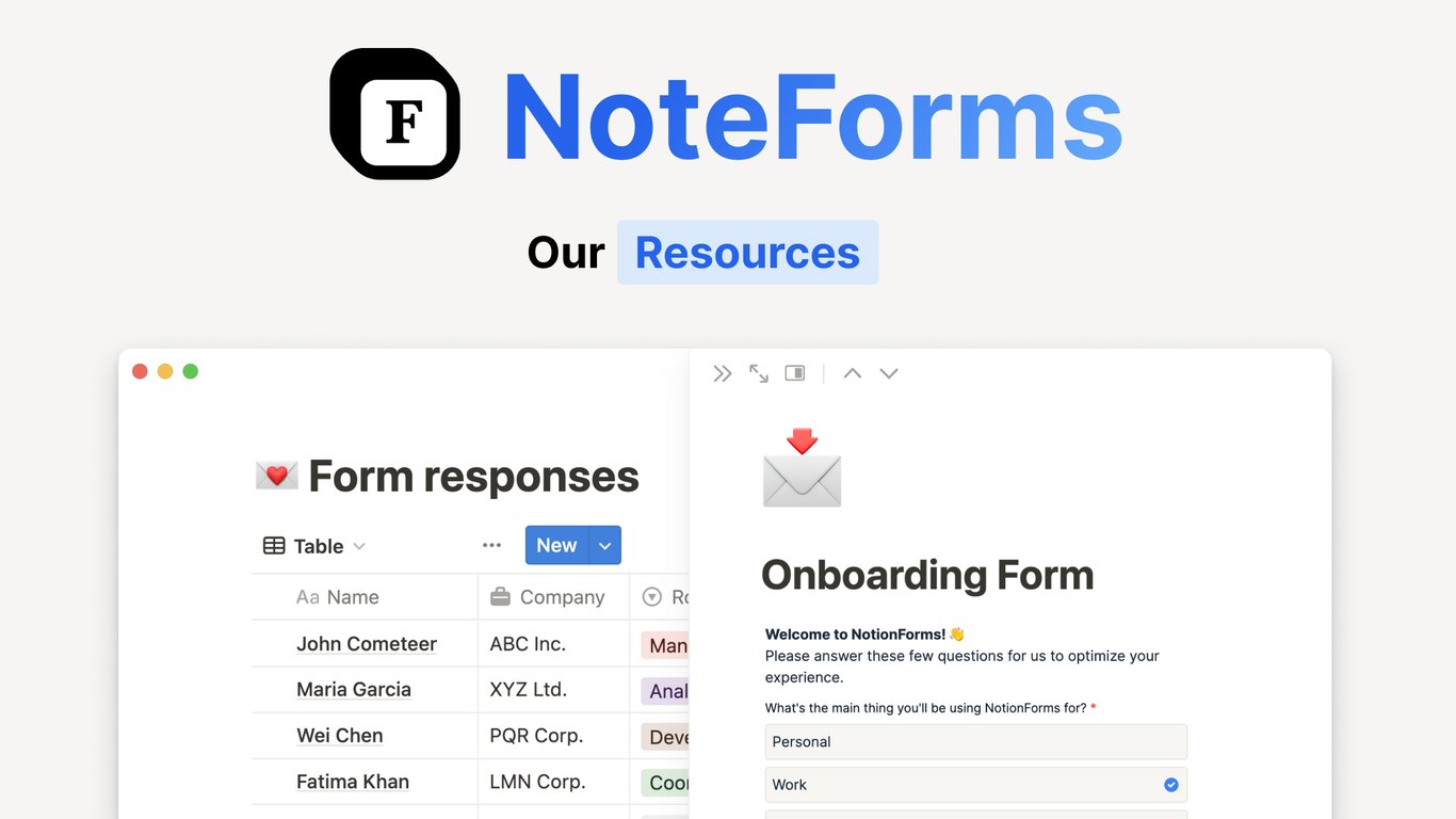 NoteForms Resources