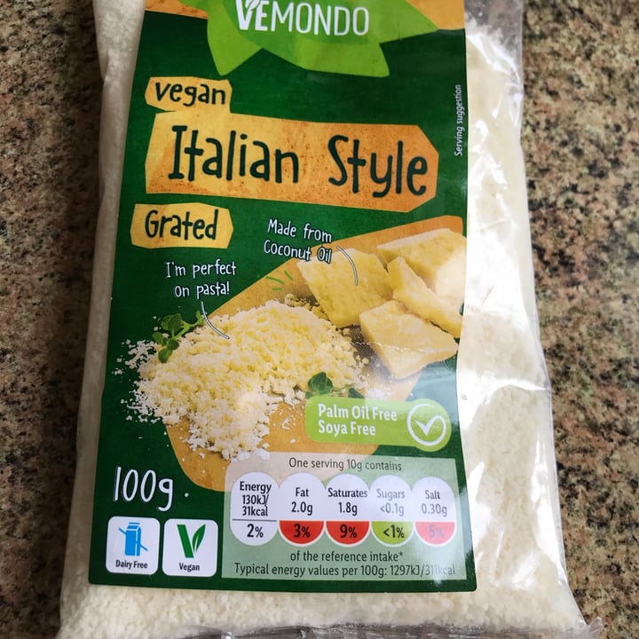 Vemondo Vegan Italian Style Grated Cheese Review | abillion
