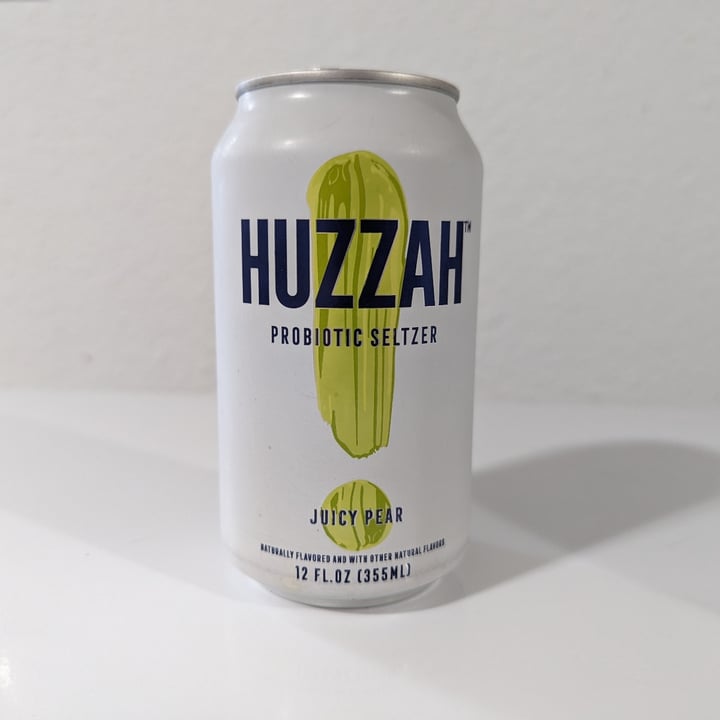 Huzzah Probiotic Seltzer Juicy Pear Review | abillion