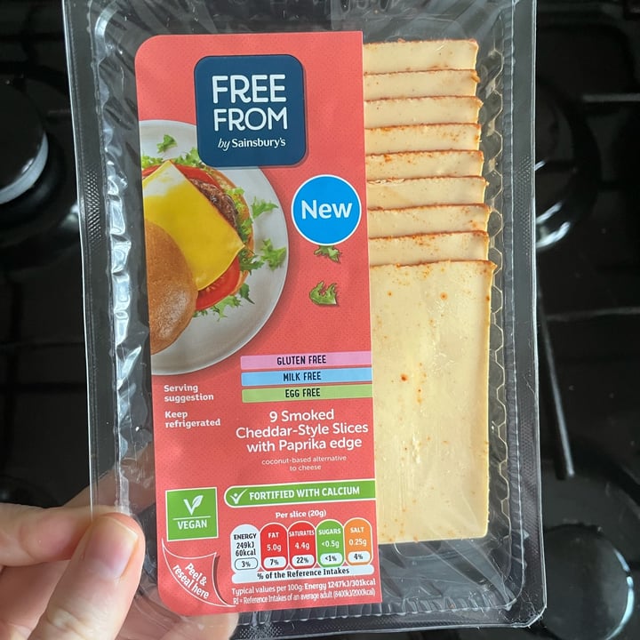 Sainsbury’s Free From 9 Smoked Cheddar-Style Slices with Paprika Edges ...