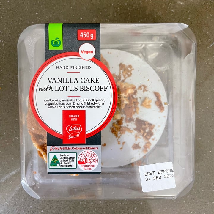 Woolworths (Australia) Vanilla Cake with Lotus Biscoff Review | abillion