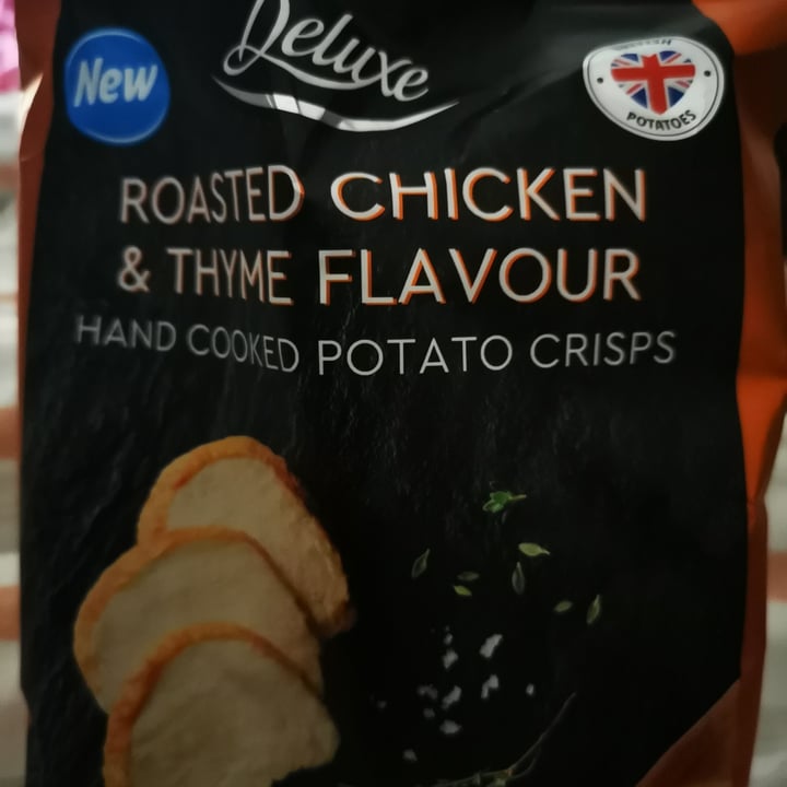 Deluxe roast chicken and thyme Flavour Hand Cooked Potato Crisps Review ...