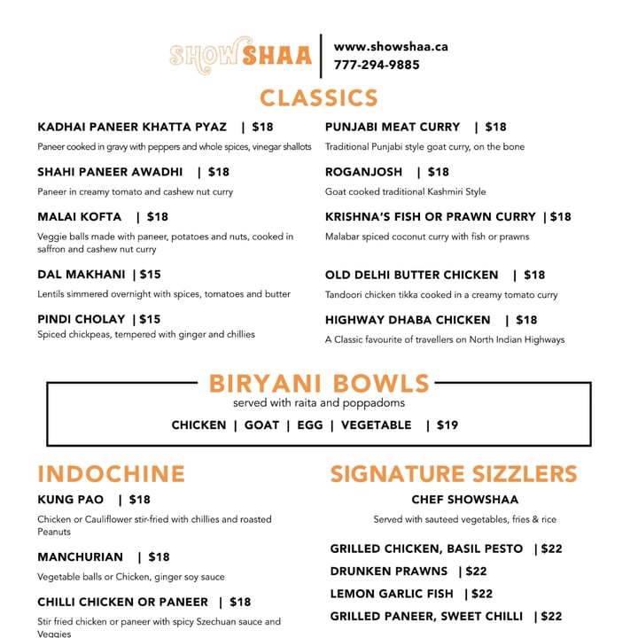 Showshaa - The Modern Taproom Surrey, Canada Chana Masala Review | abillion
