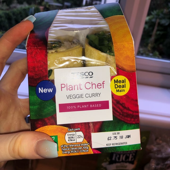 Tesco Plant Chef Veggie curry wrap Review | abillion