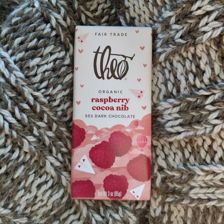 Theo Chocolate Raspberry Cocoa Nib 55% Dark Chocolate Review | abillion