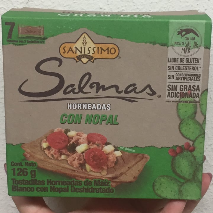 Sanissimo Tostaditas horneadas de maíz blanco con nopal deshidratado ...