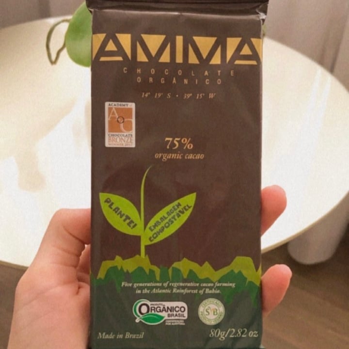 AMMA Chocolate 75% Organic Cacao Review | abillion