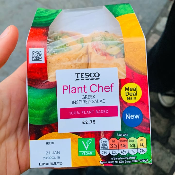 Tesco Plant Chef Greek Inspired Salad Wrap Review | abillion