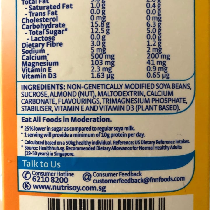 F&N Nutrisoy Fresh soya milk High Calcium with Almond Review | abillion