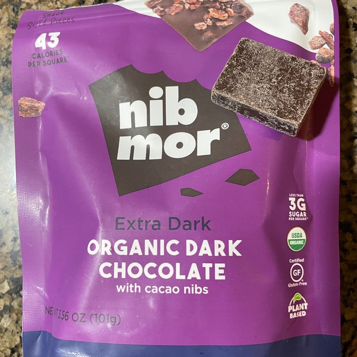 Nib Mor Extra dark organic dark chocolate with cacao nibs Review | abillion