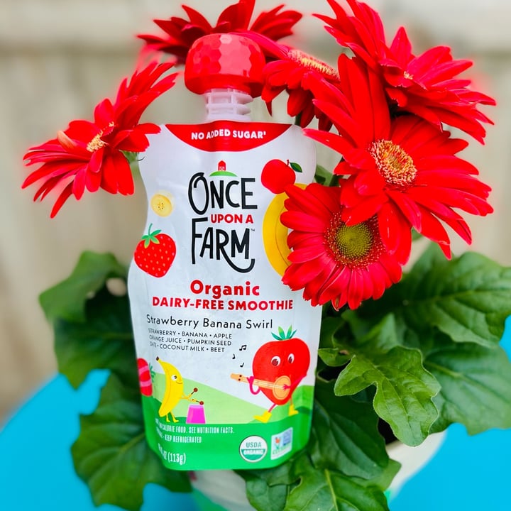 Once Upon a Farm Organic Dairy-Free Smoothie - Strawberry Banana Swirl ...