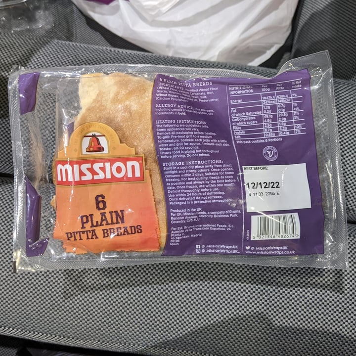 Mission Foods 6 Plain Pitta Breads Review | abillion