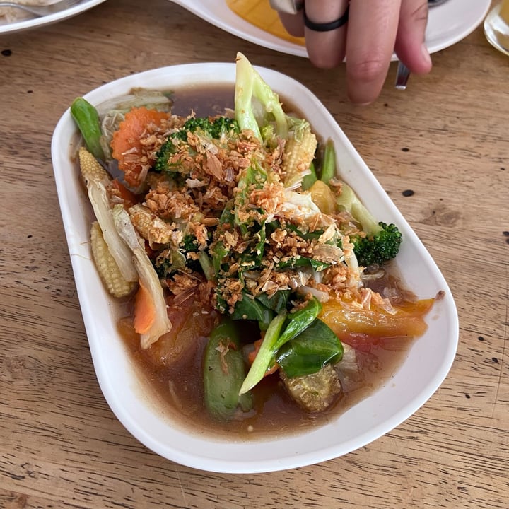 Mae Manee Grilled Pork Tambon Patong, Thailand Fried Mixed Vegetables ...