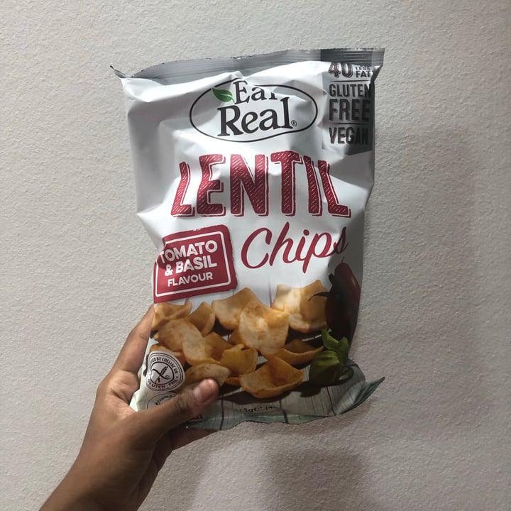 Eat Real Lentil Chips Tomato & Basil Flavour Review | abillion