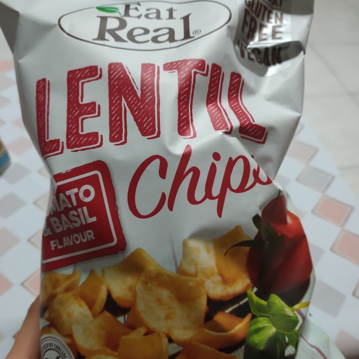 Eat Real Lentil Chips Tomato & Basil Flavour Review | abillion