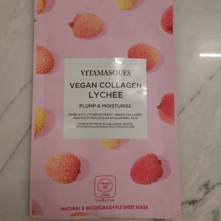 Vitamasques Vegan Collagen Lychee Natural and Biodegradable Sheet Mask ...