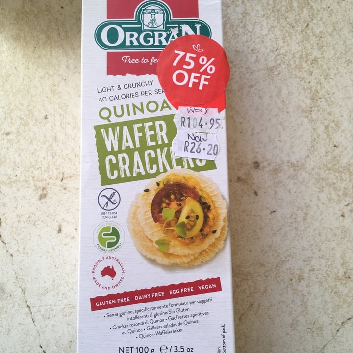 Orgran Quinoa wafer crackers Review | abillion