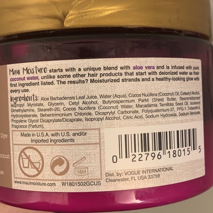 Maui Moisture Hair Care Heal & Hydrate + Shea Butter Hair Mask Reviews ...