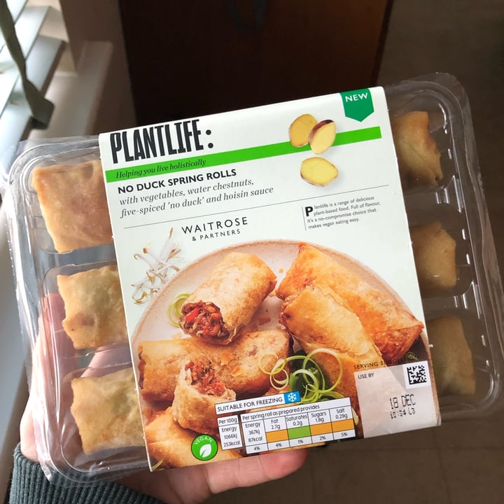 Plantlife: Waitrose & partners No Duck Spring Rolls Review | abillion