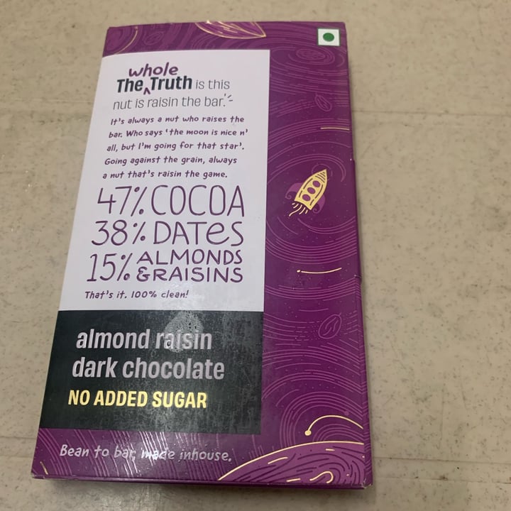 The Whole Truth Almond Raisin Dark Chocolate Review | abillion