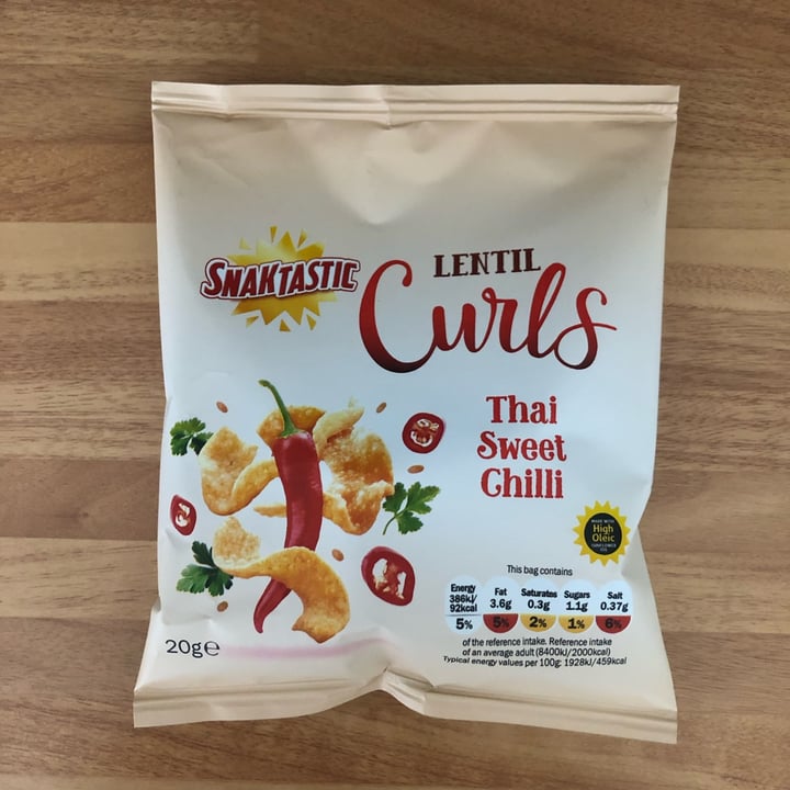 Snaktastic Thai sweet chilli lentil curls Review | abillion
