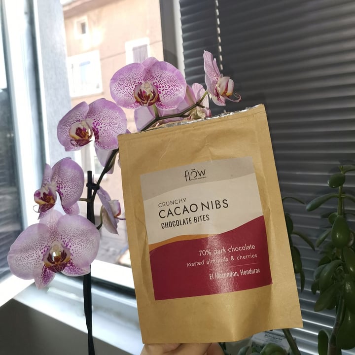 Flow Cacao roasters Chocolate Bites with roasted almonds and cherries ...