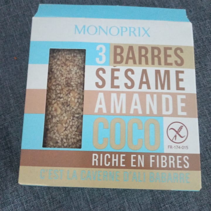 Monoprix barres sesame amande coco Review | abillion