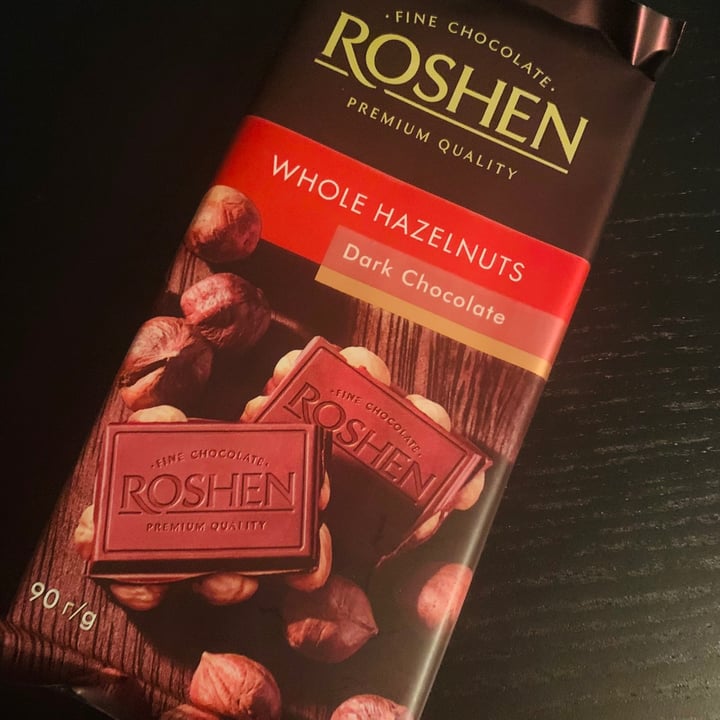Roshen Dark Chocolate With Whole Hazelnuts Review | abillion
