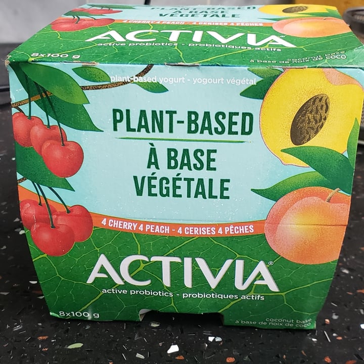 Activia Plant based probiotic yogurt cherry and peach Review | abillion