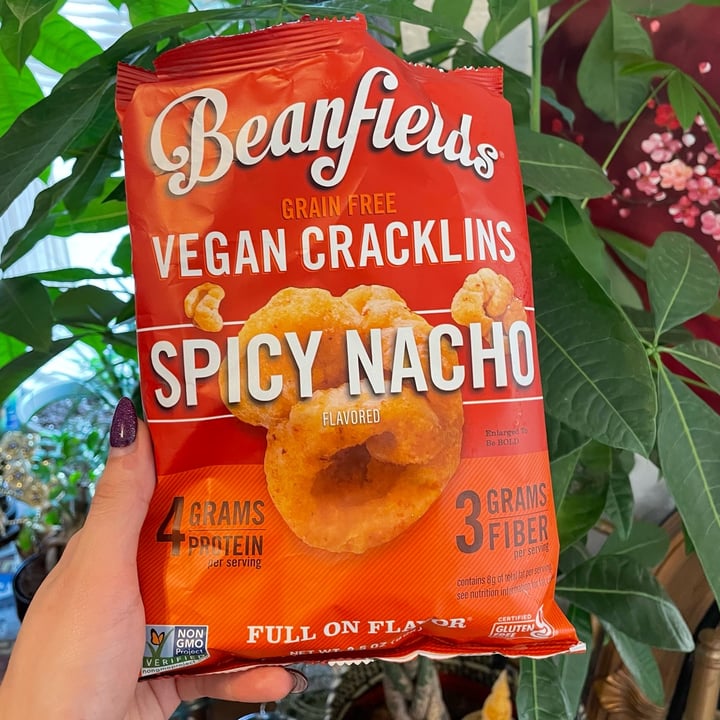 Beanfields Vegan cracklins Spicy Nacho Review | abillion