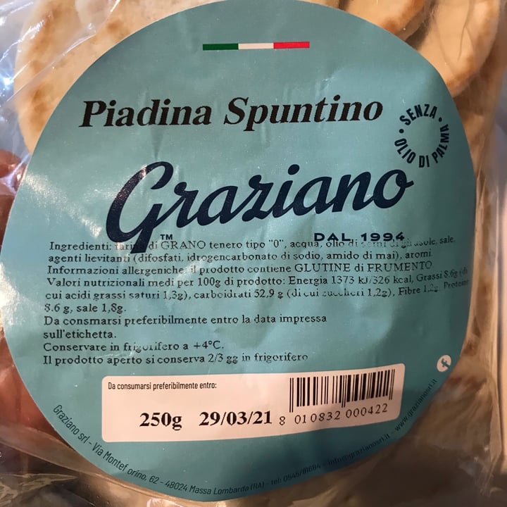 Graziano Piadina spuntino Review | abillion
