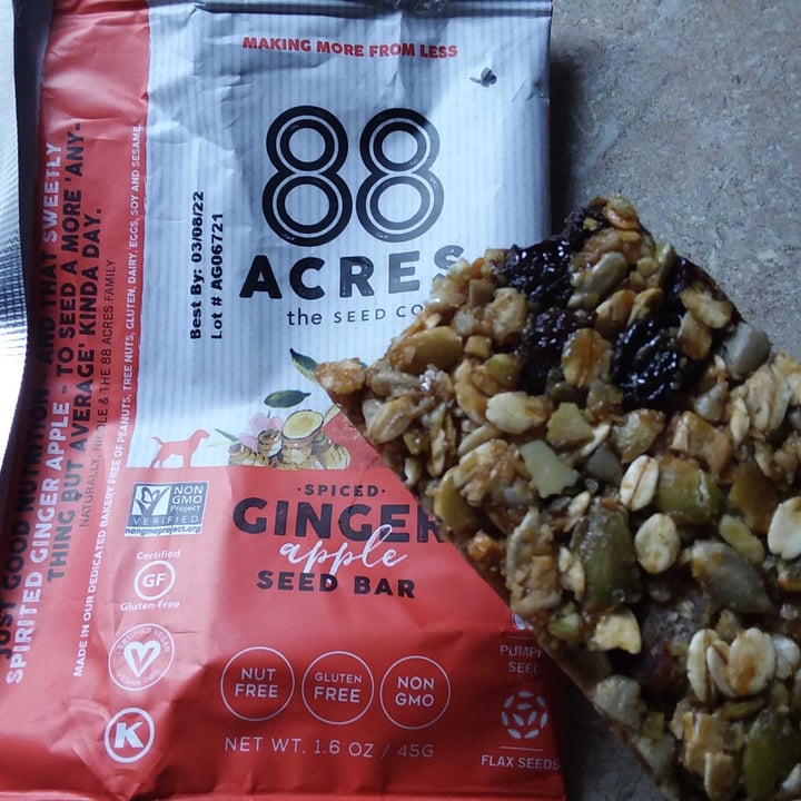 88 Acres Spiced Ginger Apple Seed Bar Review | abillion