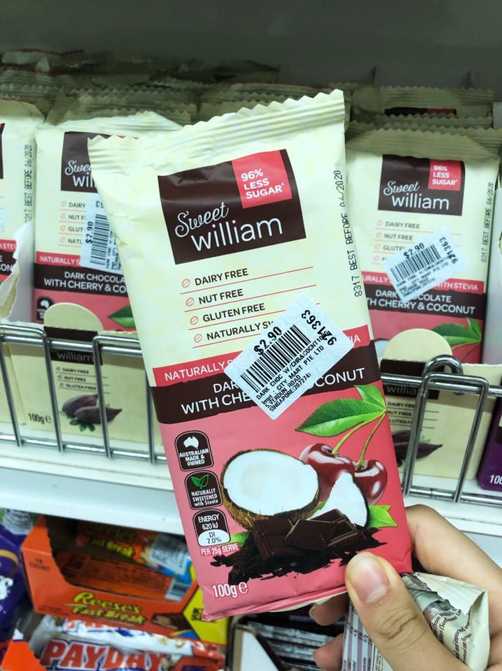 Sweet William Sweet William Dark Chocolate with Raspberry & Coconut ...